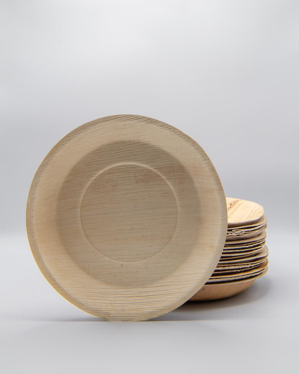 10" Extra Large Deep Round Palm Leaf Plates - VerTerra Dinnerware
